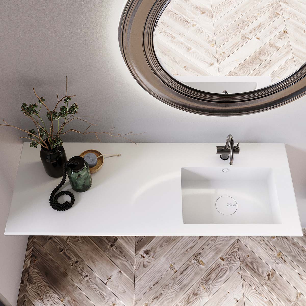 Badevask: Vask Corian® Quiet